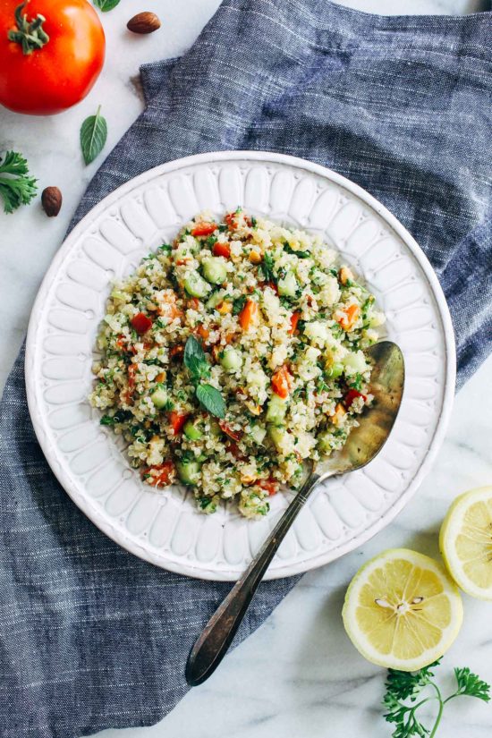 Quinoa Almond Tabbouleh - Making Thyme for Health