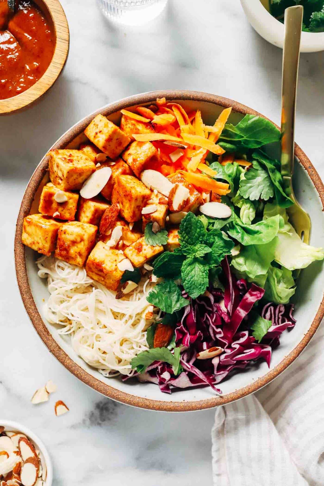 Spring Roll Tofu Bowls (high protein, vegan, gluten-free) - Making ...